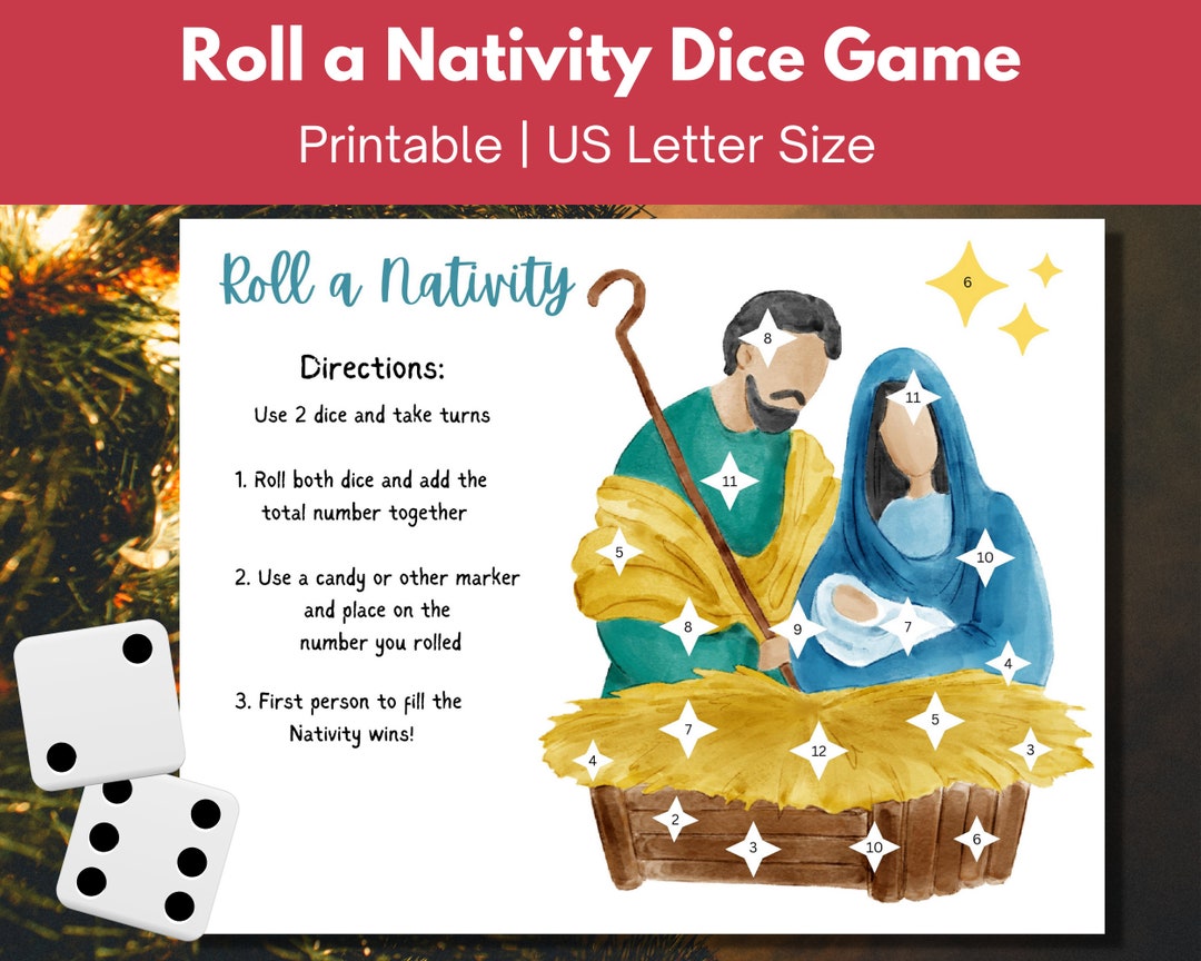 Roll a Nativity Candy Dice Game for Kids & Adults | Christmas Advent ...