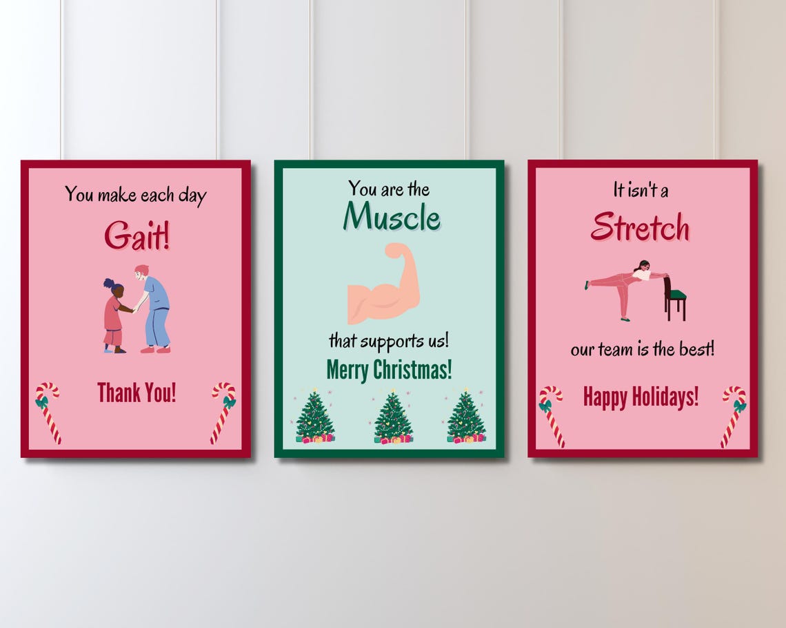 Funny Medical Christmas Posters, 25 Pack Medical Pun Posters for Nurse ...
