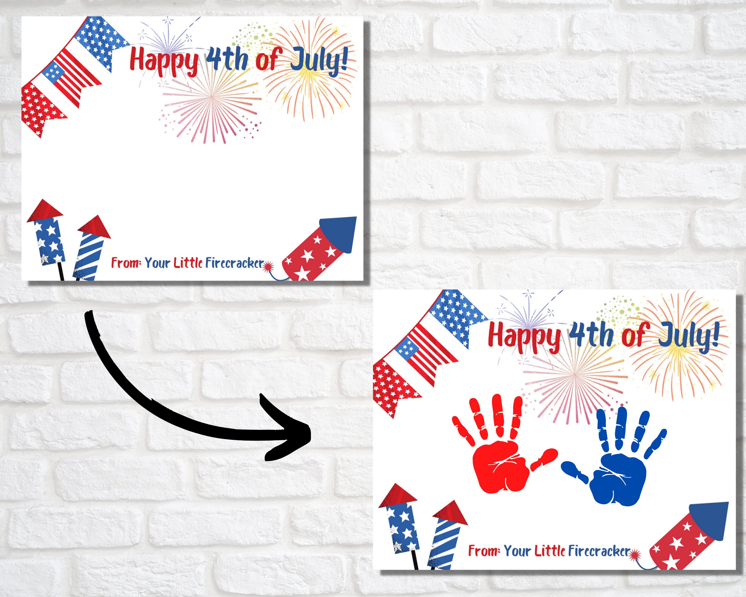 4th of July Handprint Art Craft for Kids, Fourth of July Art Activity ...