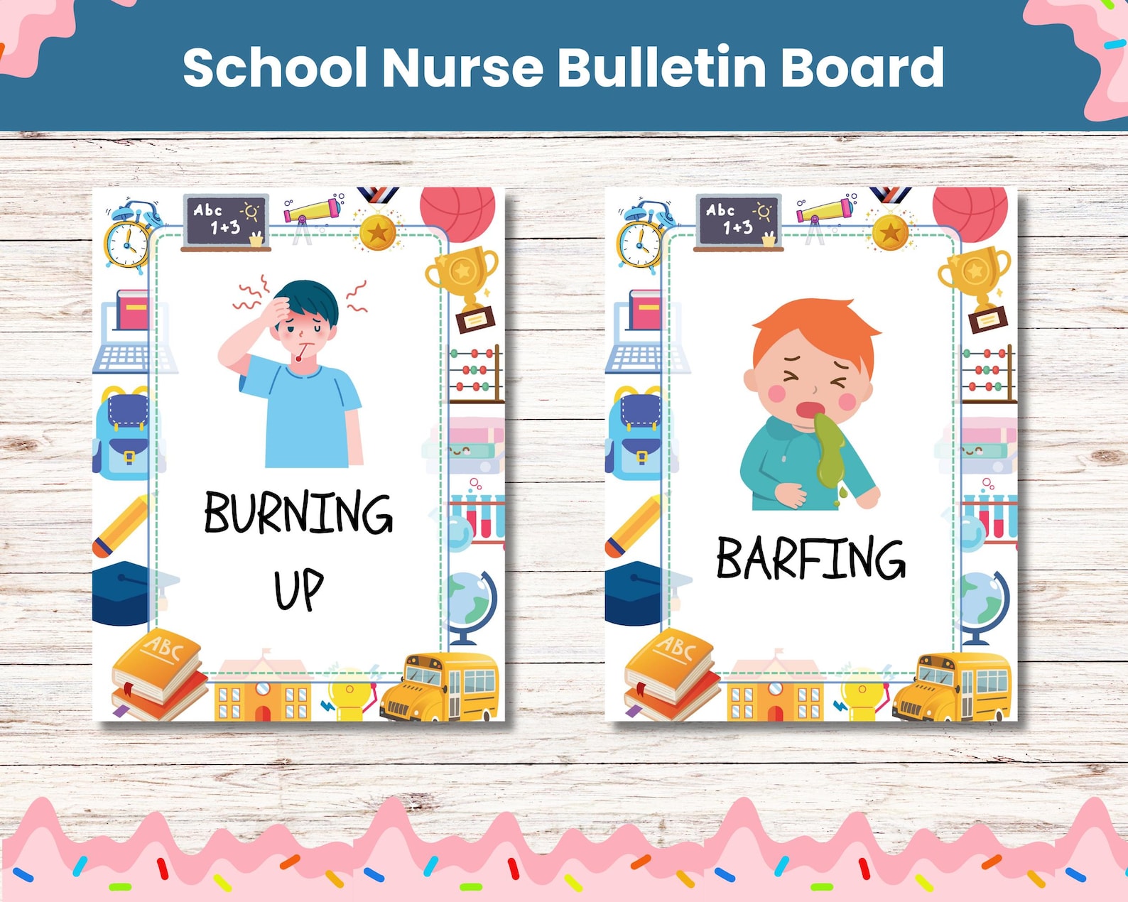 School Nurse Bulletin Board Kit, When to Visit the School Nurse Posters ...