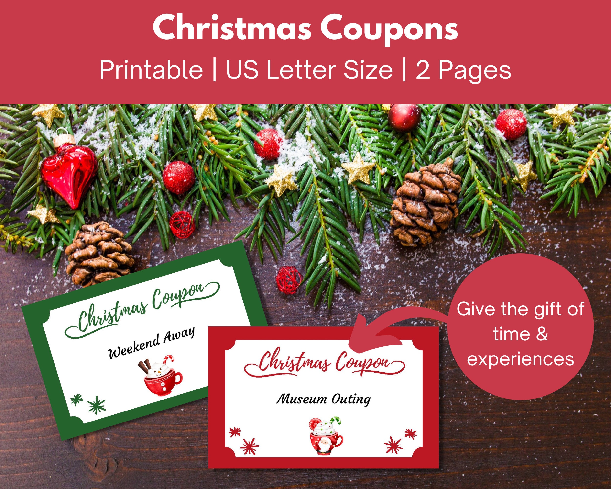 Printable Christmas Coupon Book Gift for Him and Her - Etsy