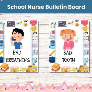 School Nurse Bulletin Board Kit, When to Visit the School Nurse Posters ...