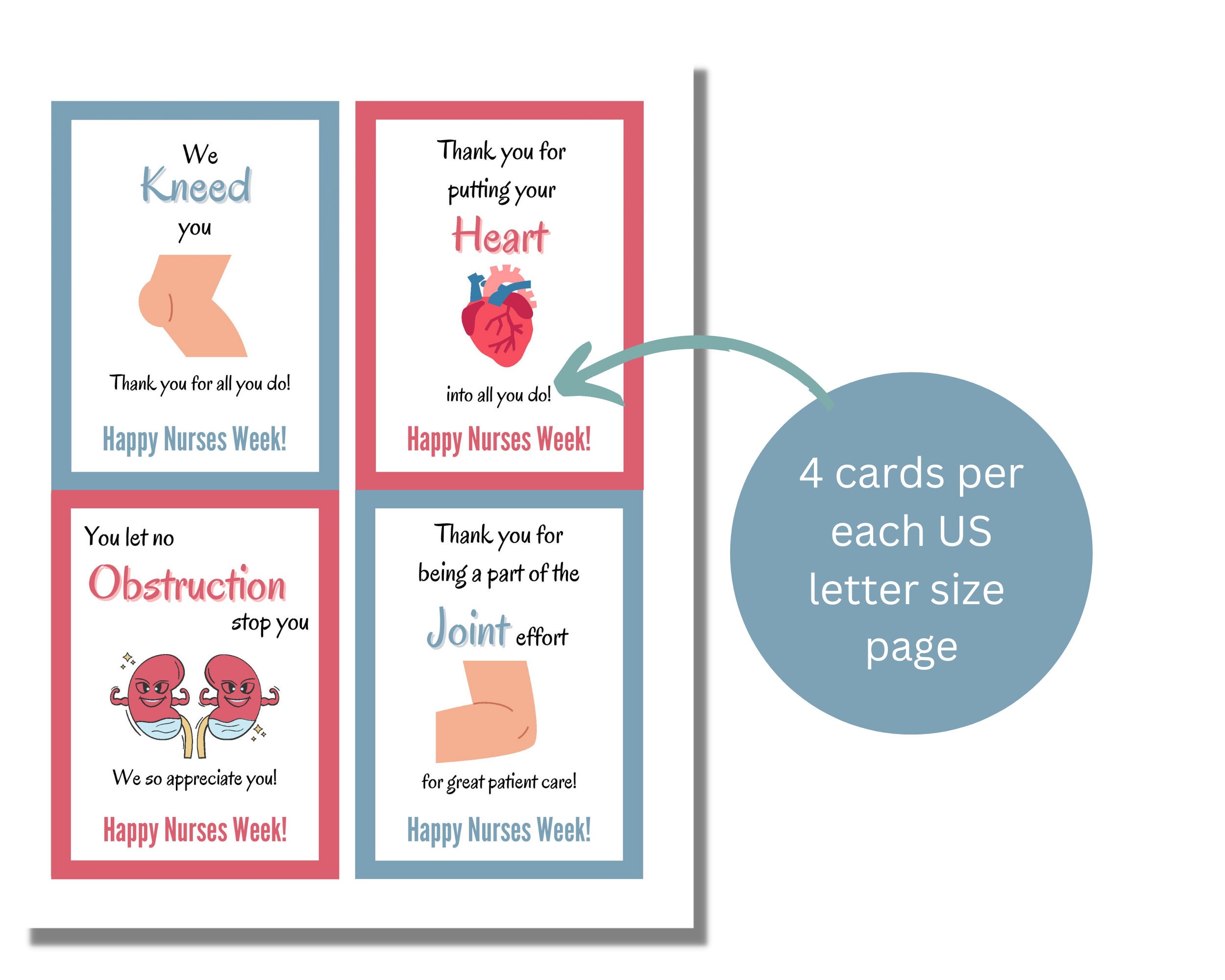 Nurses Week Printable Gift Tags, Nurses Week Funny Medical Cards, Nurse ...