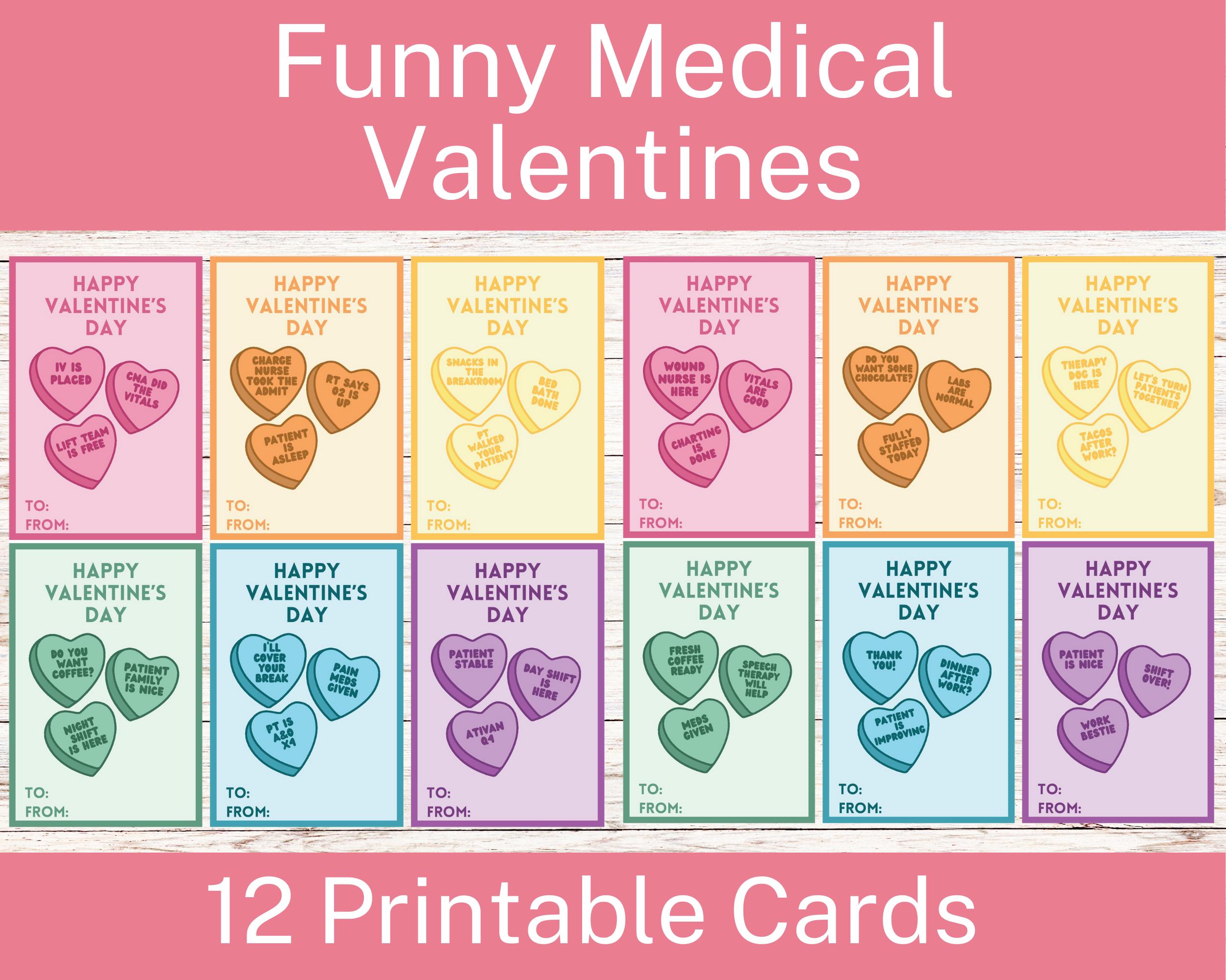 Funny Medical Valentines, Funny Nurse Valentines, CNA, Physican ...