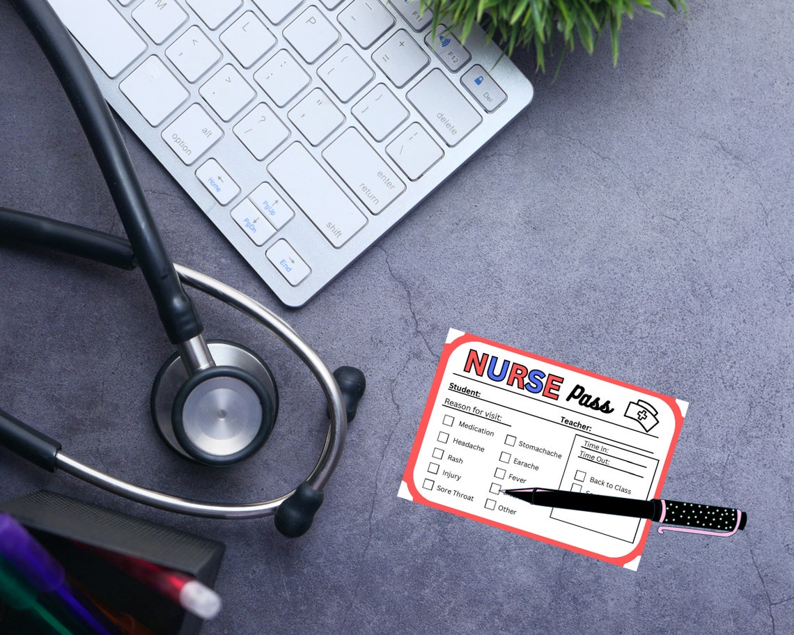 School Nurse Printable Office Pass, Elementary School Nurse Office ...