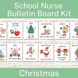 School Nurse Christmas Bulletin Board Kit, Office Decor for Christmas ...