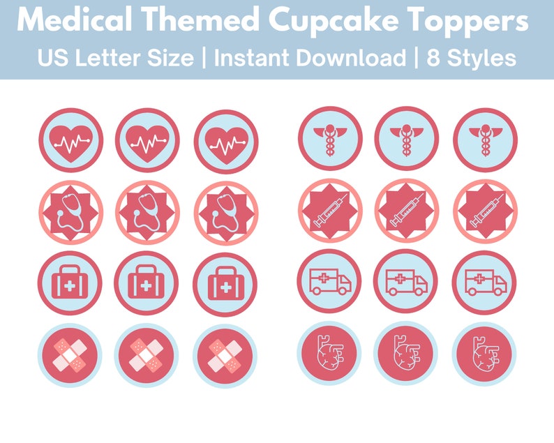 Medical Theme Party Cupcake Toppers or Treat Tags for Doctors - Etsy