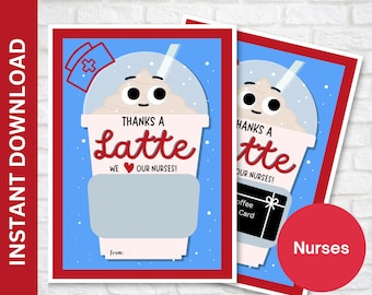 Thanks Latte Coffee Money Card Holders - Etsy