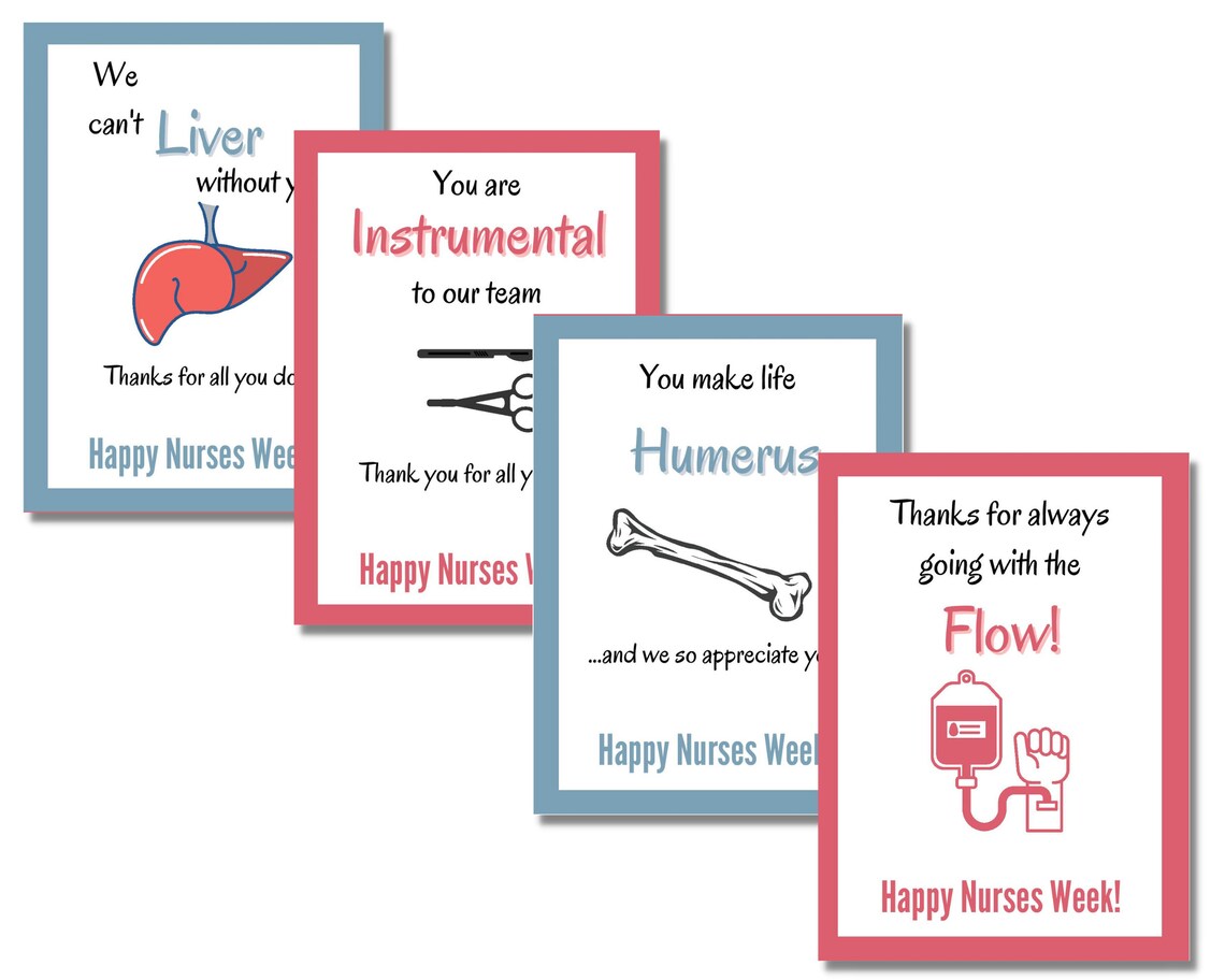 Nurses Week Printable Gift Tags, Nurses Week Funny Medical Cards, Nurse ...