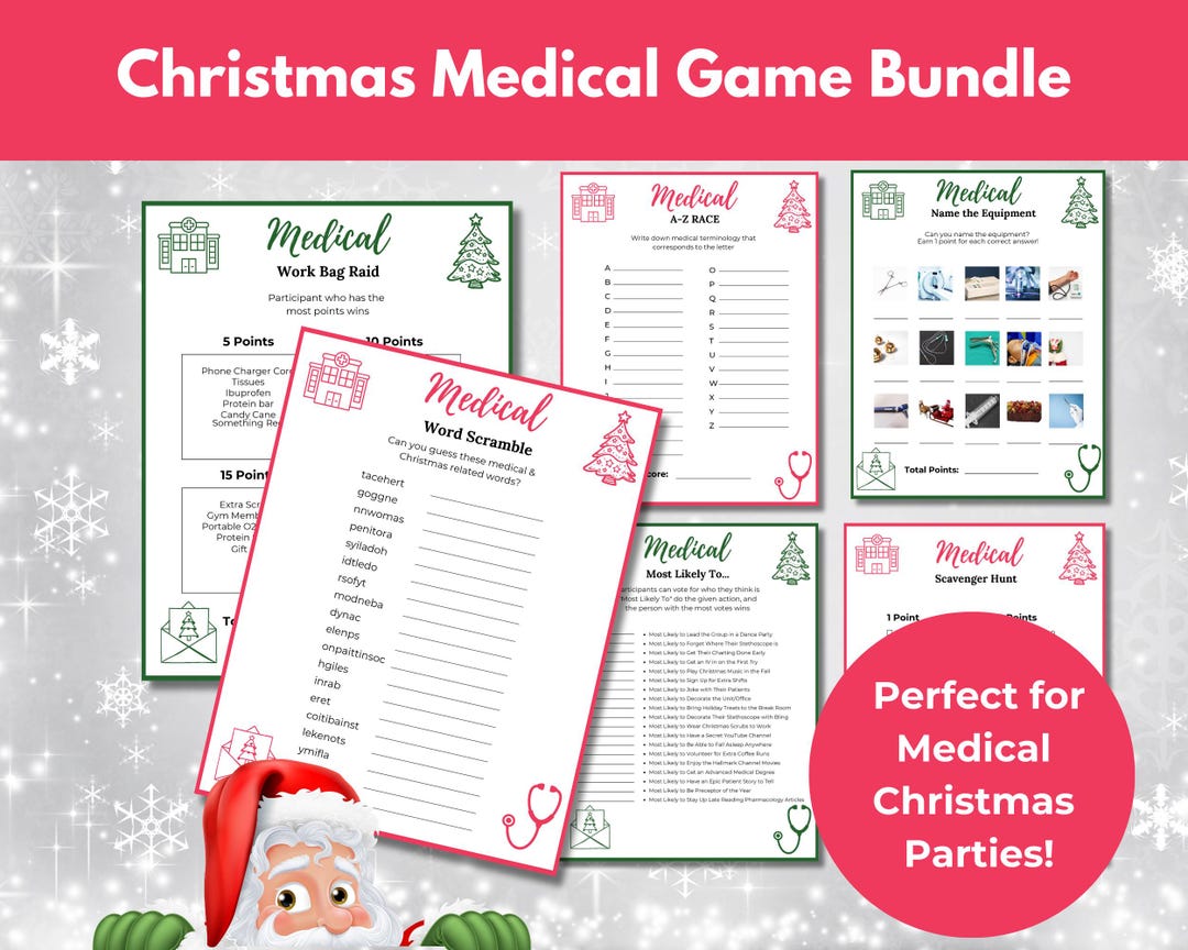 Fun Christmas Medical Game Bundle for Hospital Clinic Staff Parties for ...