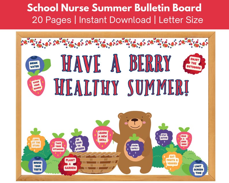 School Nurse Summer Bulletin Board, Teacher Bulletin Board Kit, School ...
