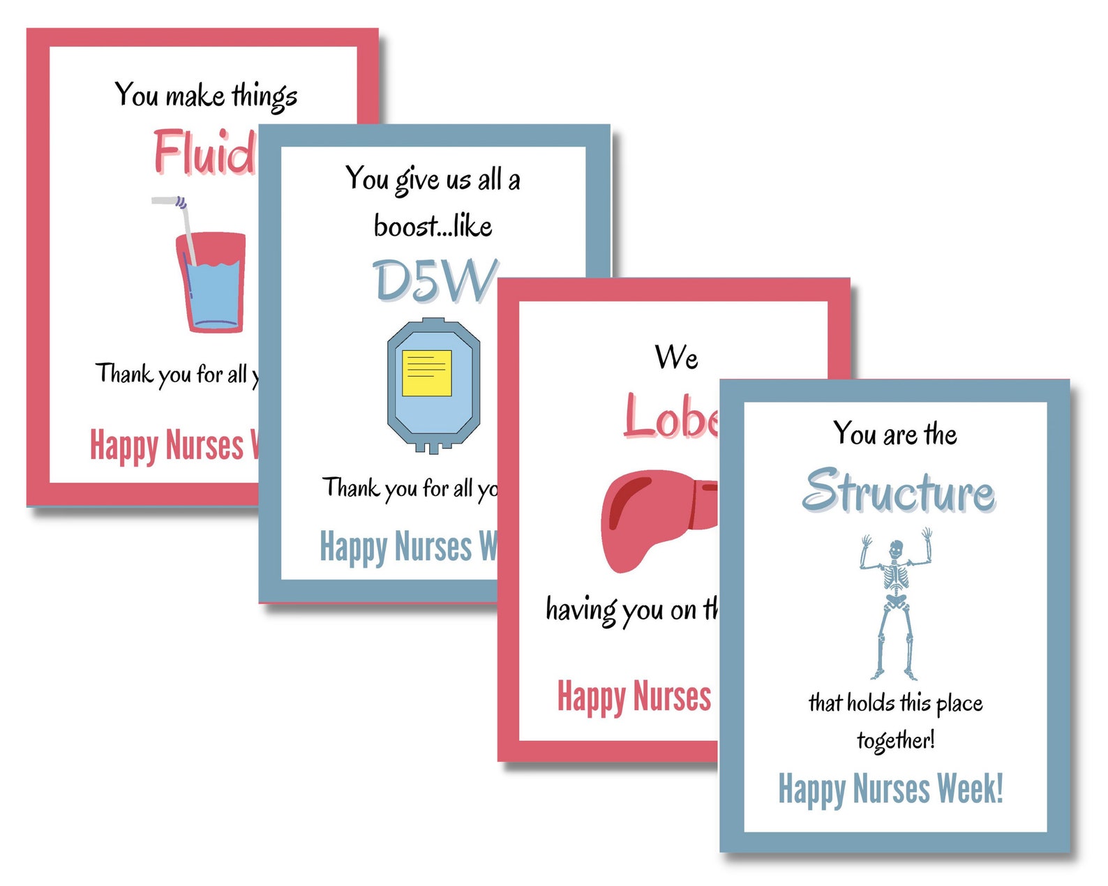 Nurses Week Printable Gift Tags, Nurses Week Funny Medical Cards, Nurse ...