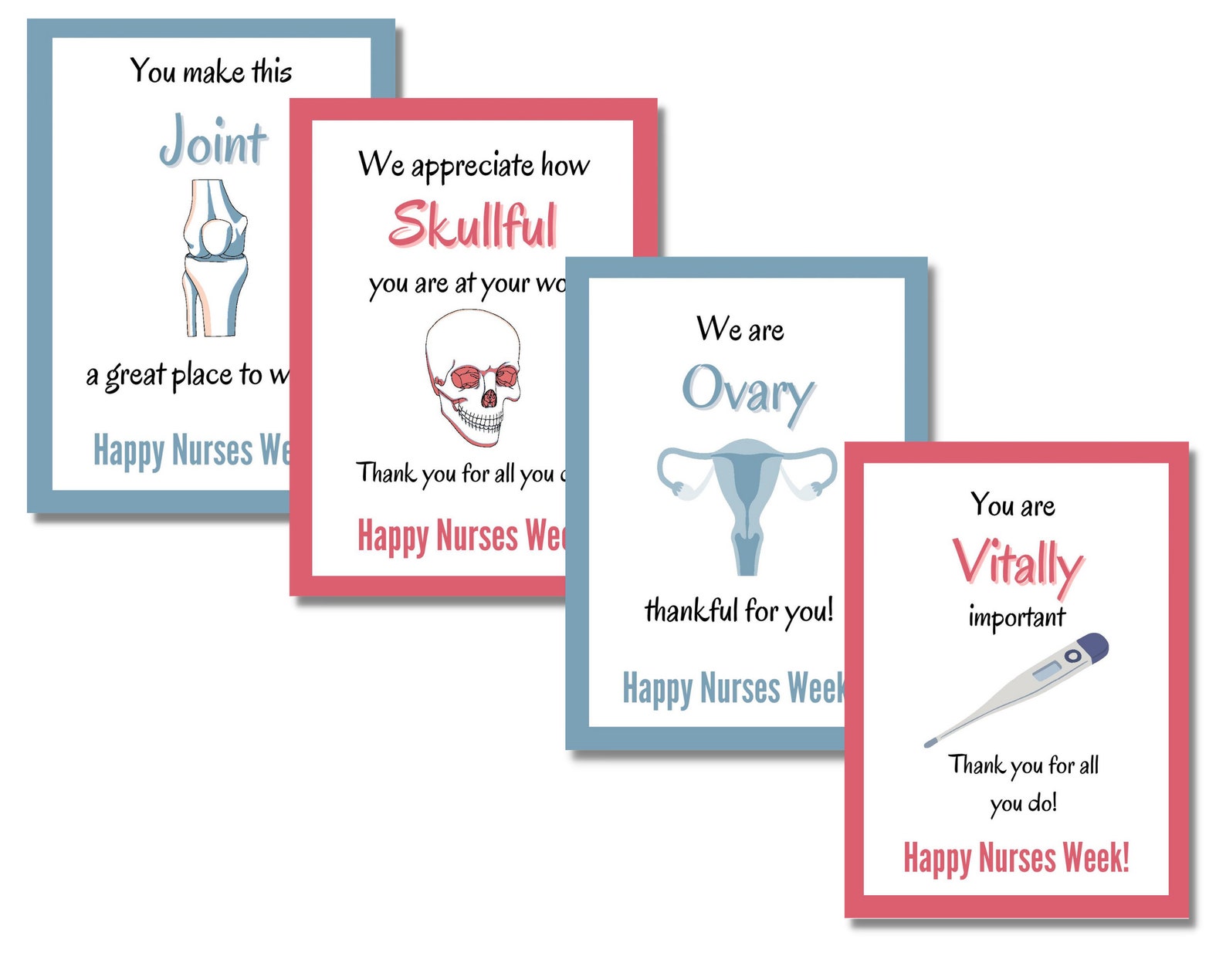Nurses Week Printable Gift Tags, Nurses Week Funny Medical Cards, Nurse ...