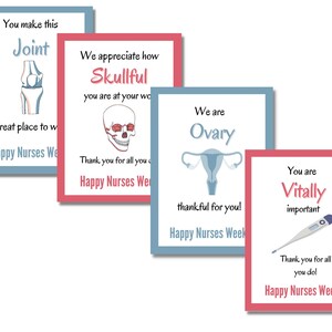 Nurses Week Printable Gift Tags, Nurses Week Funny Medical Cards, Nurse ...