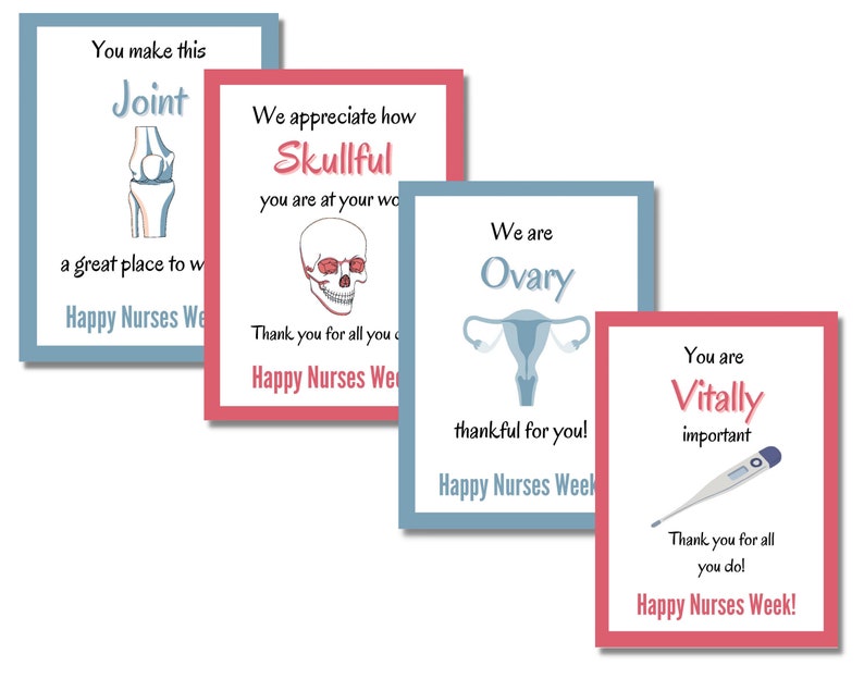 Nurses Week Printable Gift Tags, Nurses Week Funny Medical Cards, Nurse ...