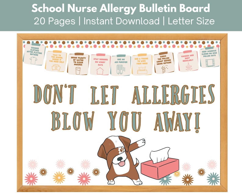 School Nurse Spring Bulletin Board, Teacher Bulletin Board Kit, School ...