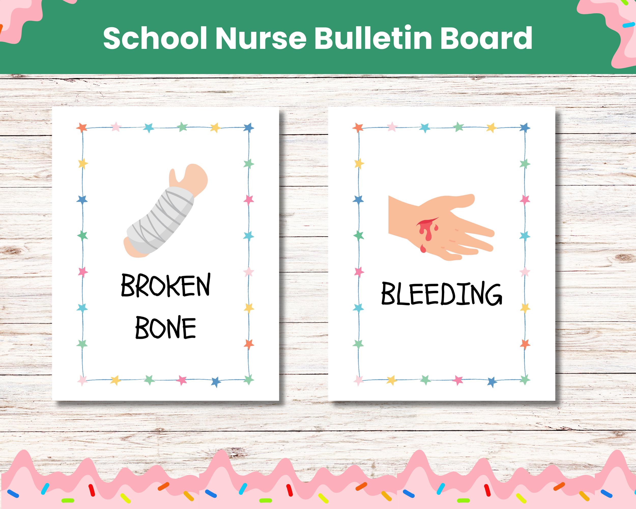 School Nurse Bulletin Board Kit, When to Visit the School Nurse Posters ...