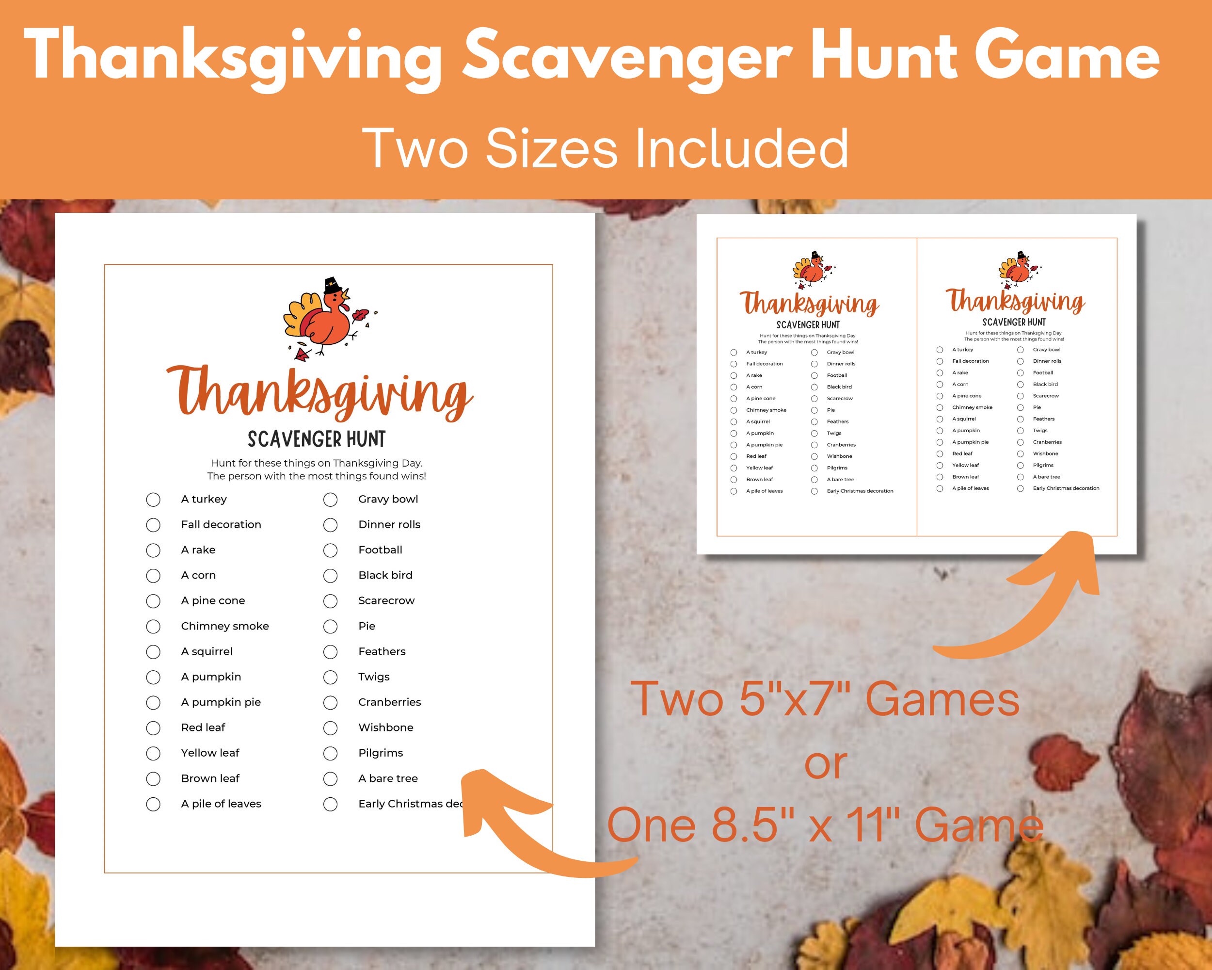 Thanksgiving Game Bundle Scavenger Hunt This or That - Etsy