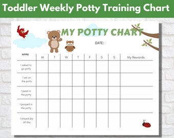 Printable Potty Training Reward Chart Toddler Weekly Chart - Etsy