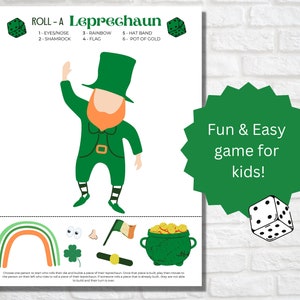 Roll a Leprechaun Dice Game for Kids, St. Patrick's Day Printable Game ...