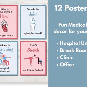 Funny Physical Therapy Cards and Poster Appreciation Bundle, Physical ...