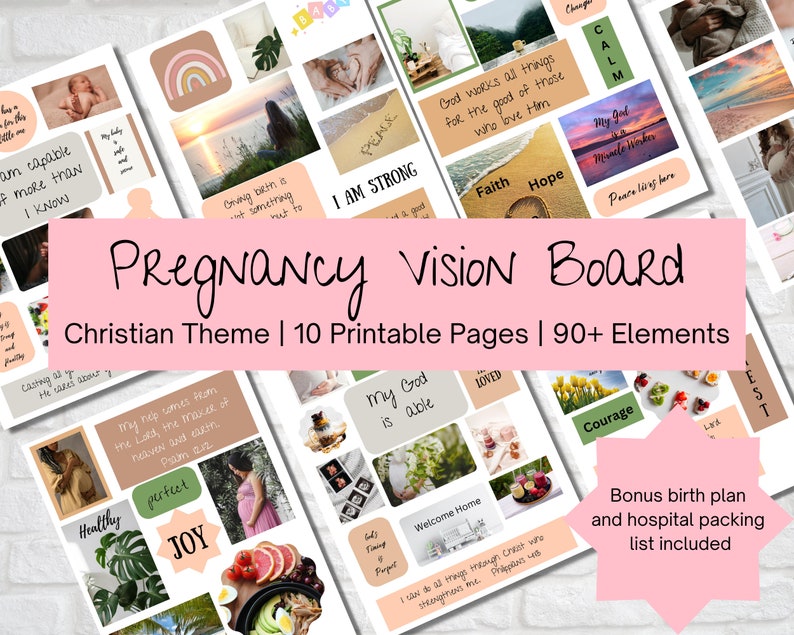Pregnancy Vision Board Printable Images, Pictures & Words | Christian ...