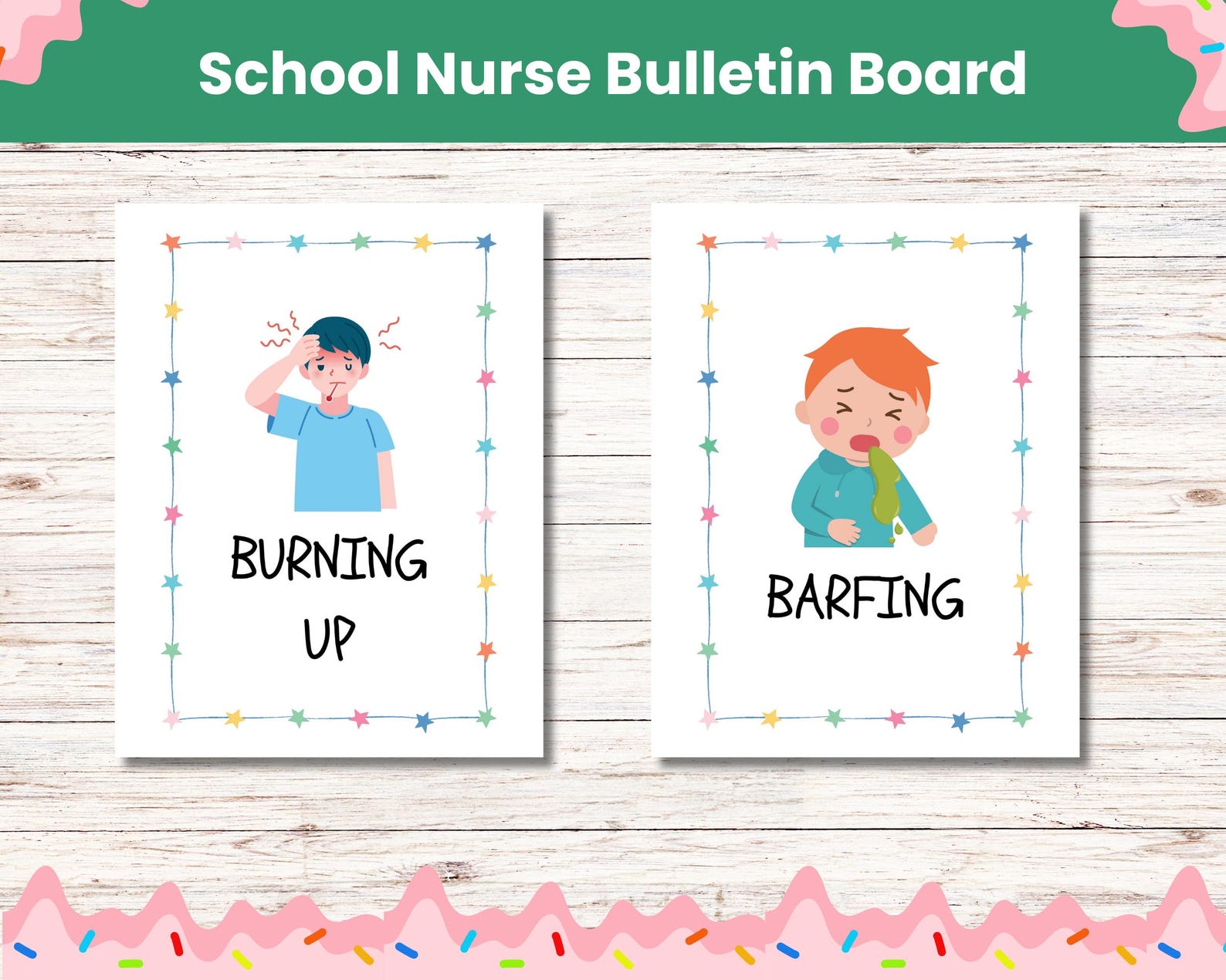 School Nurse Bulletin Board Kit, When to Visit the School Nurse Posters ...