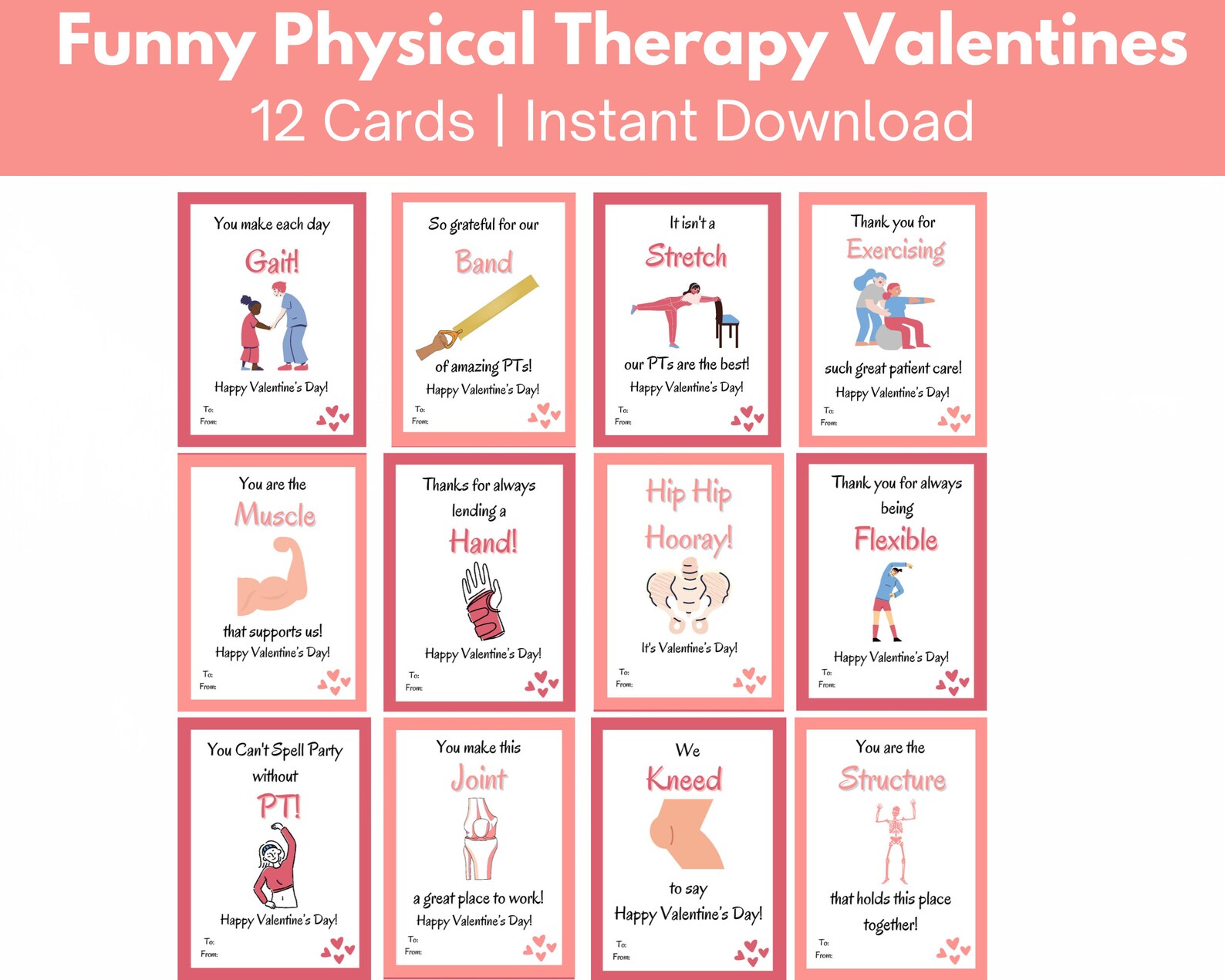 Funny Physical Therapy Valentine's Day Cards | Physical Therapy Thank ...