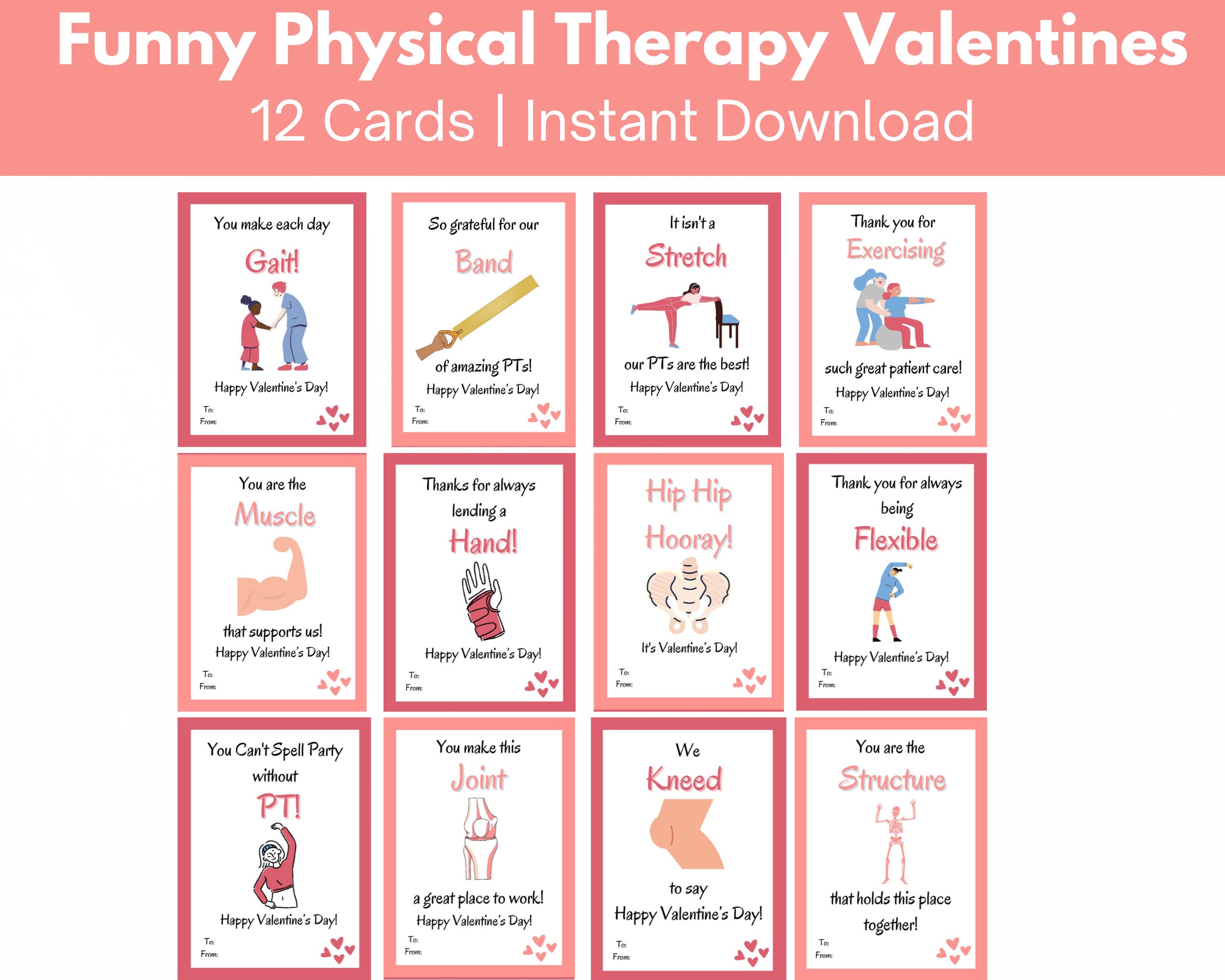 Funny Physical Therapy Valentine's Day Cards | Physical Therapy Thank ...