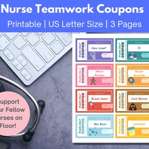 Nurse Printable Coupons Nurse Support Gift Nurse Gift - Etsy