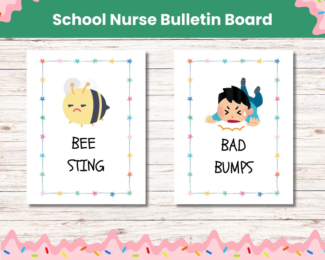 School Nurse Bulletin Board Kit, When to Visit the School Nurse Posters ...