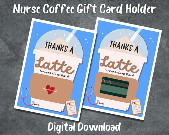Nurse Coffee Gift Card Holder Nurse Appreciation Gift RN - Etsy