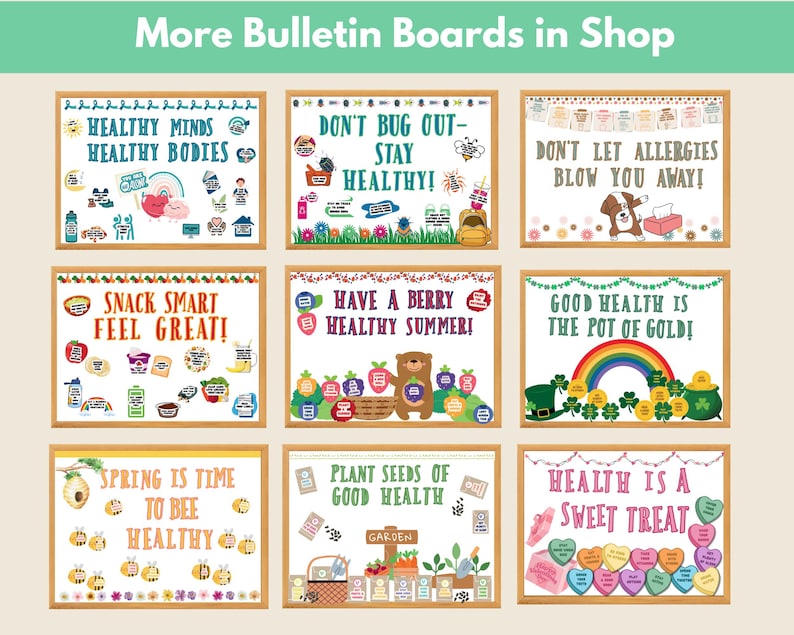 School Nurse Spring Bulletin Board, Teacher Bulletin Board Kit, School ...