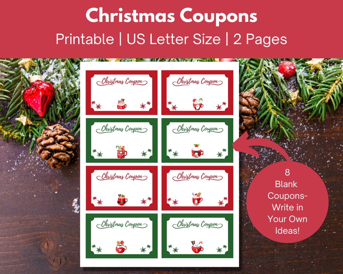 Printable Christmas Coupon Book Gift for Him and Her - Etsy