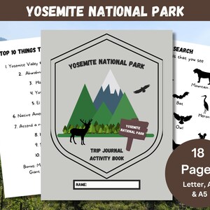 Yosemite National Park, Kids Hiking & Camping Adventure Journal, Kids ...