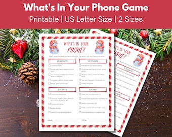Whats in Your Phone Printable Christmas Holiday Party Game - Etsy