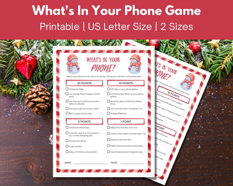 What's in Your Phone Christmas Party Game | Christmas Cell Phone Game ...