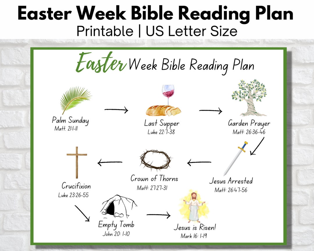 Holy Week Christian Easter Printable Bible Reading Plan Easter Week ...