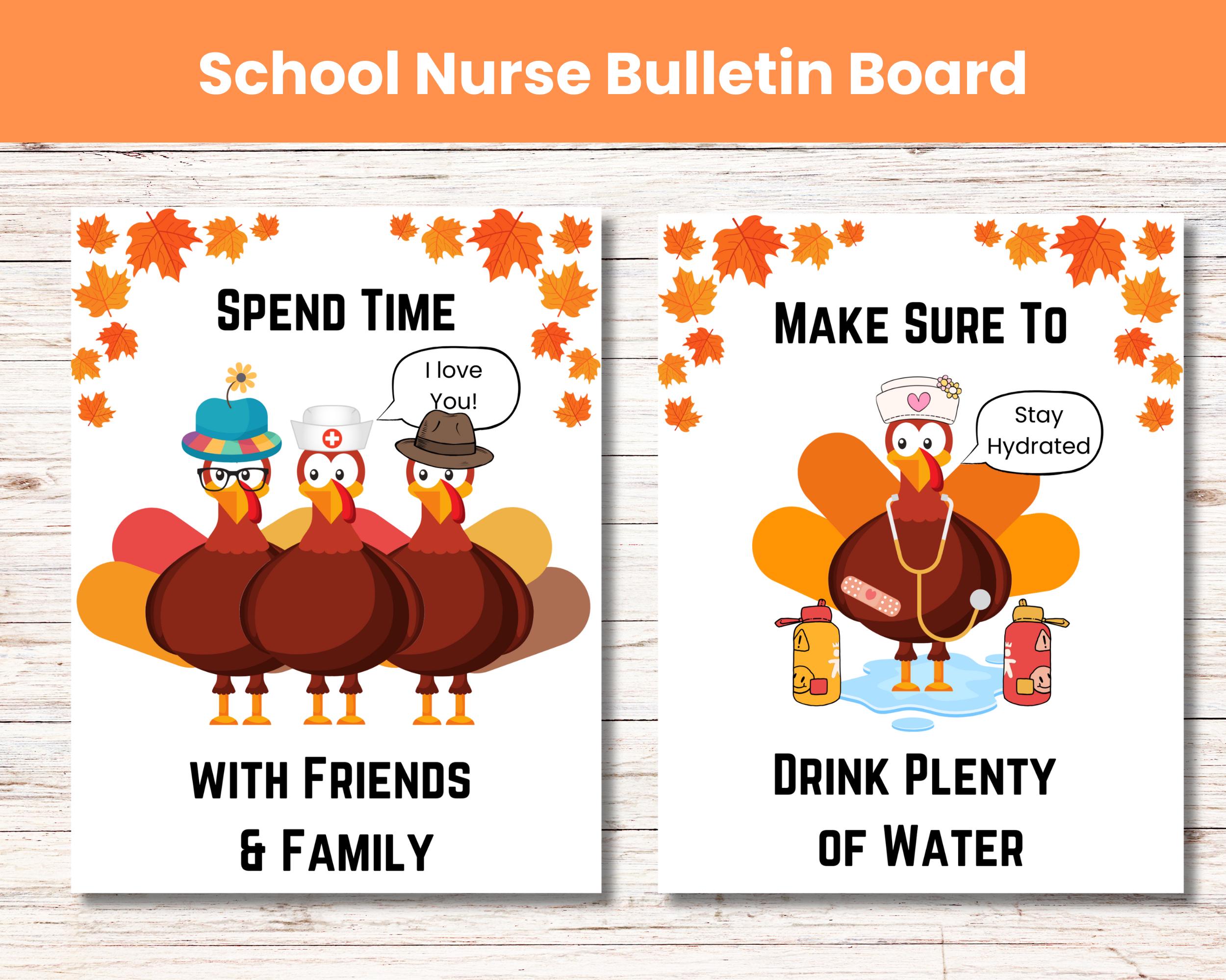 School Nurse Fall Bulletin Board Office Decor for Thanksgiving, School ...