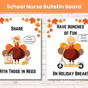 School Nurse Fall Bulletin Board Office Decor for Thanksgiving, School ...