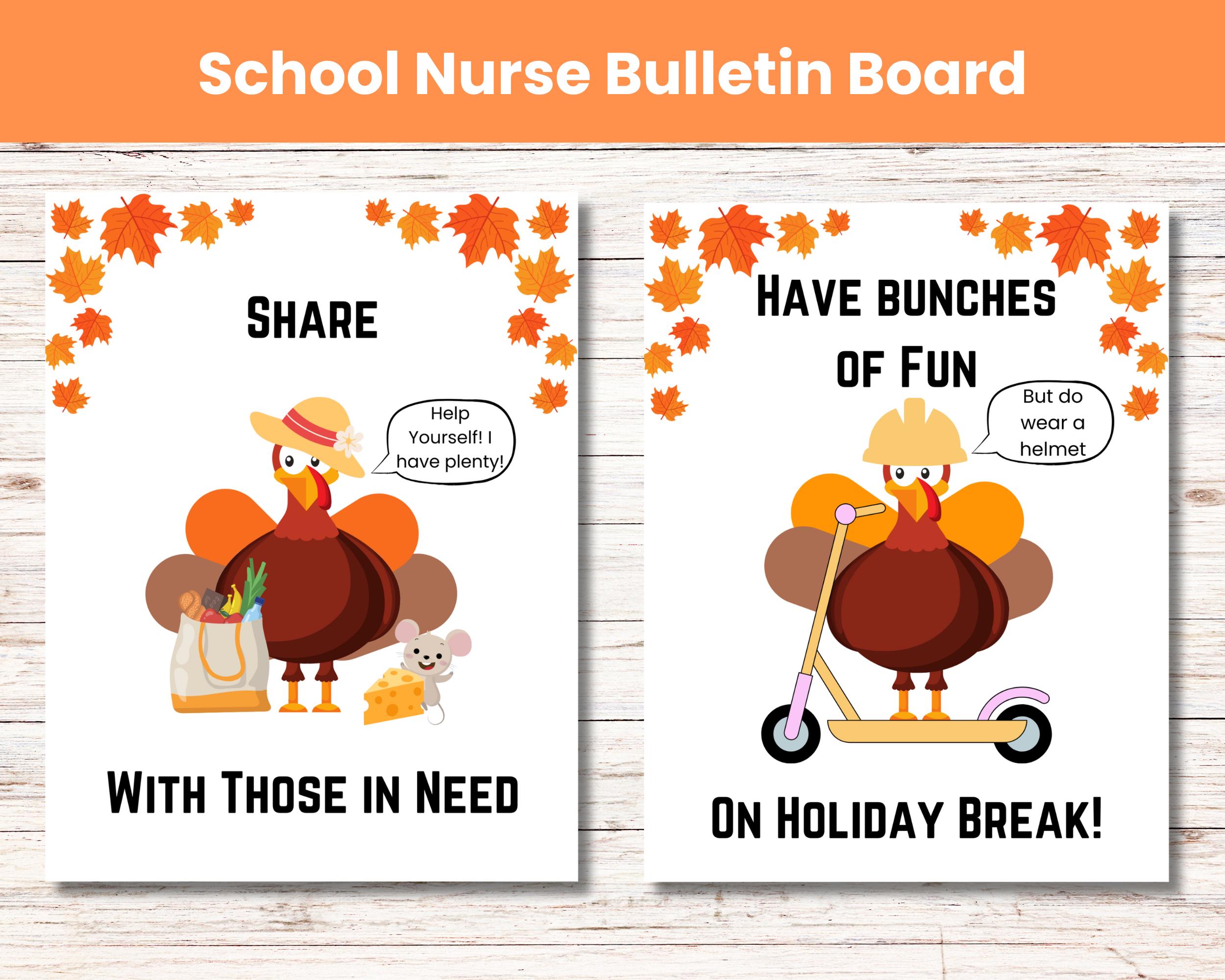School Nurse Fall Bulletin Board Office Decor for Thanksgiving, School ...