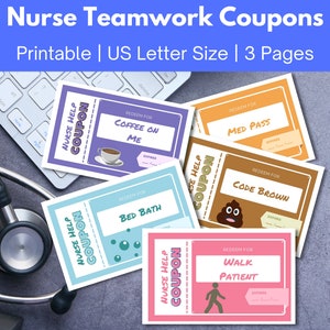 Nurse Printable Coupons Nurse Support Gift Nurse Gift - Etsy