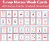 Nurses Week Printable Gift Tags, Nurses Week Funny Medical Cards, Nurse ...