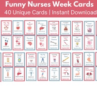 Nurses Week Printable Gift Tags, Nurses Week Funny Medical Cards, Nurse ...
