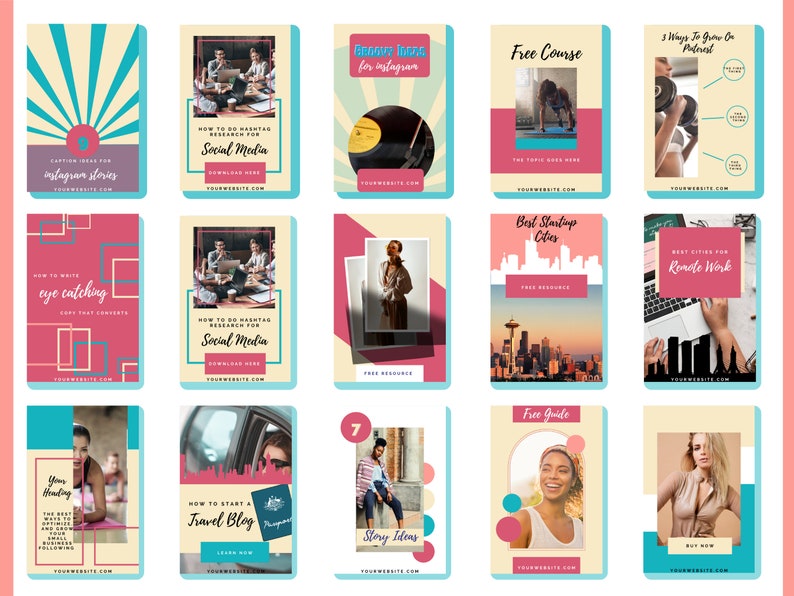 Pinterest Template Canva Templates Canva Blogger Templates - Etsy