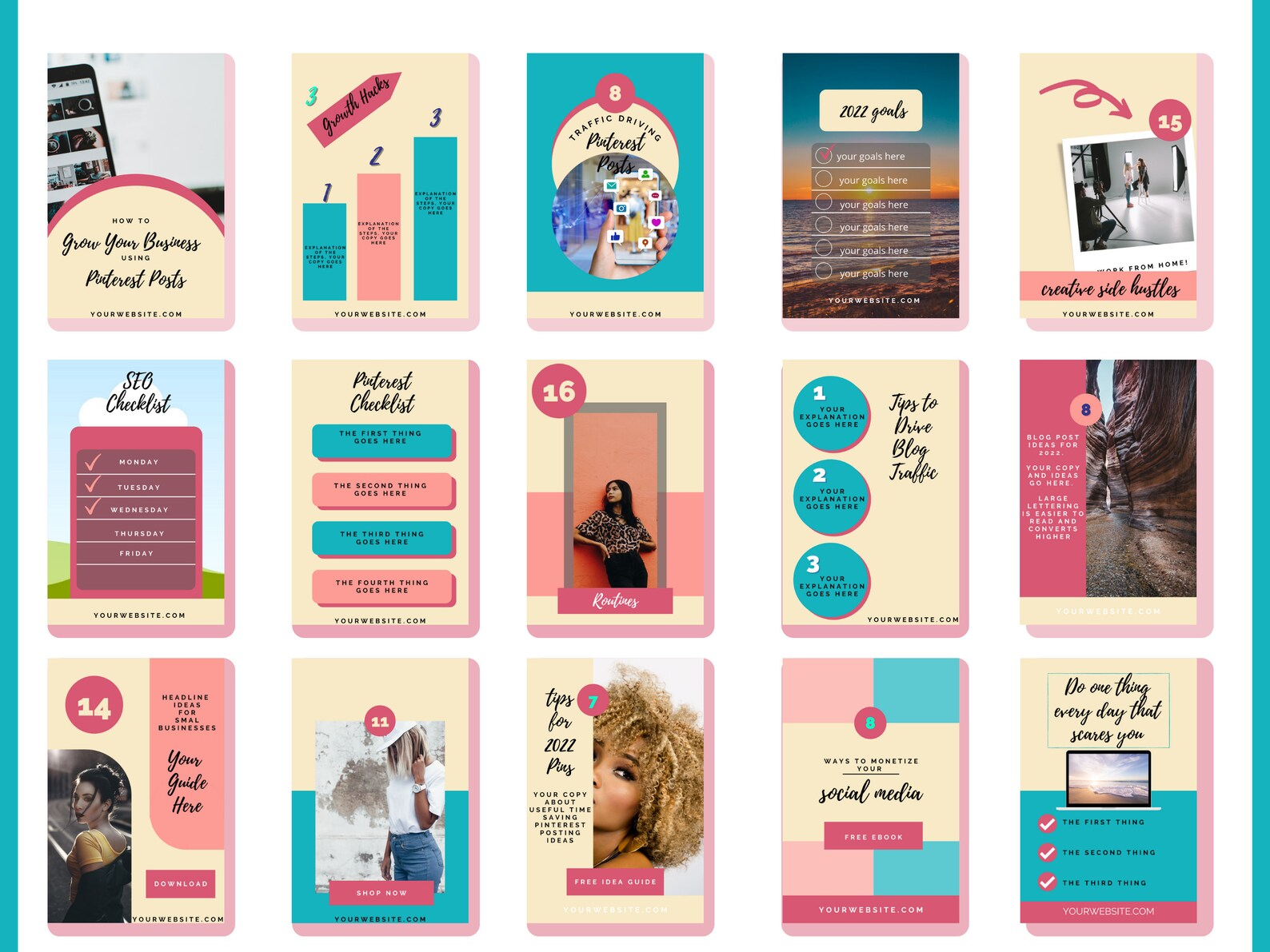 Pinterest Template Canva Templates Canva Blogger Templates - Etsy