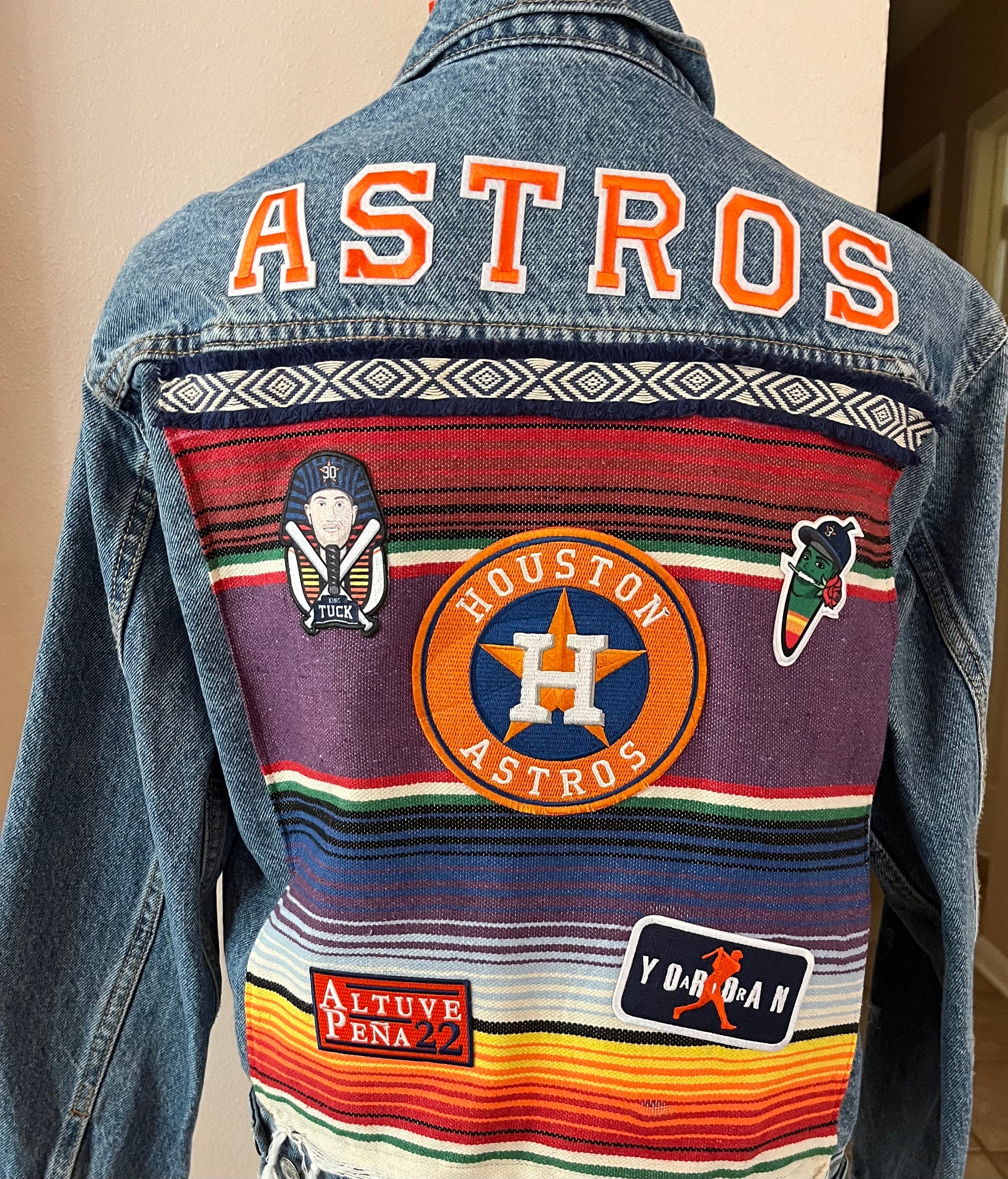 Houston Astros Custom Sports Team Denim Jacket | MLB | NFL | NBA ...