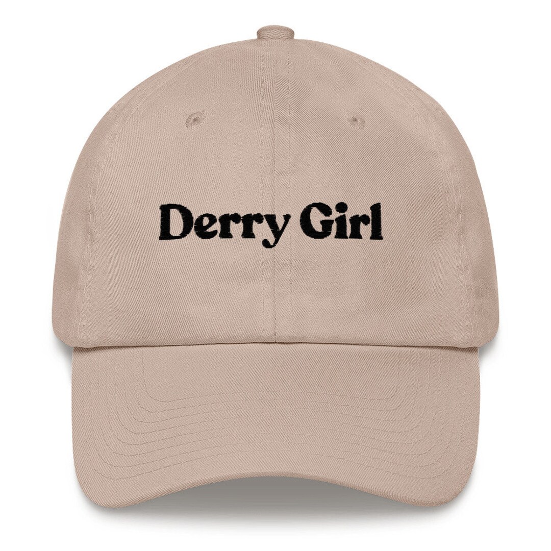 Derry Girl Dad Style Peak Cap With Black Embroidery - Etsy