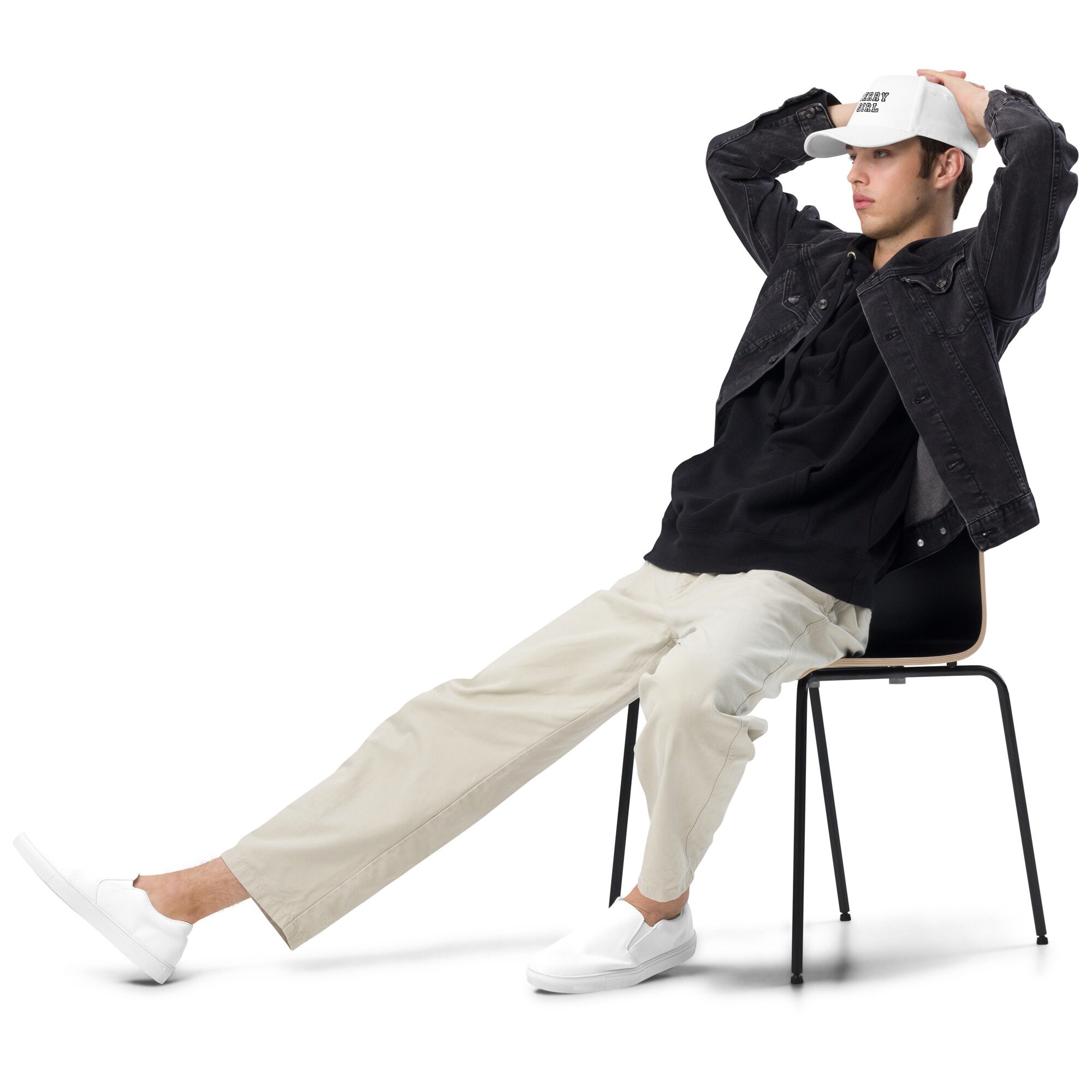 White and Black Derry Girl Varsity Style Athletic Embroidered Classic ...