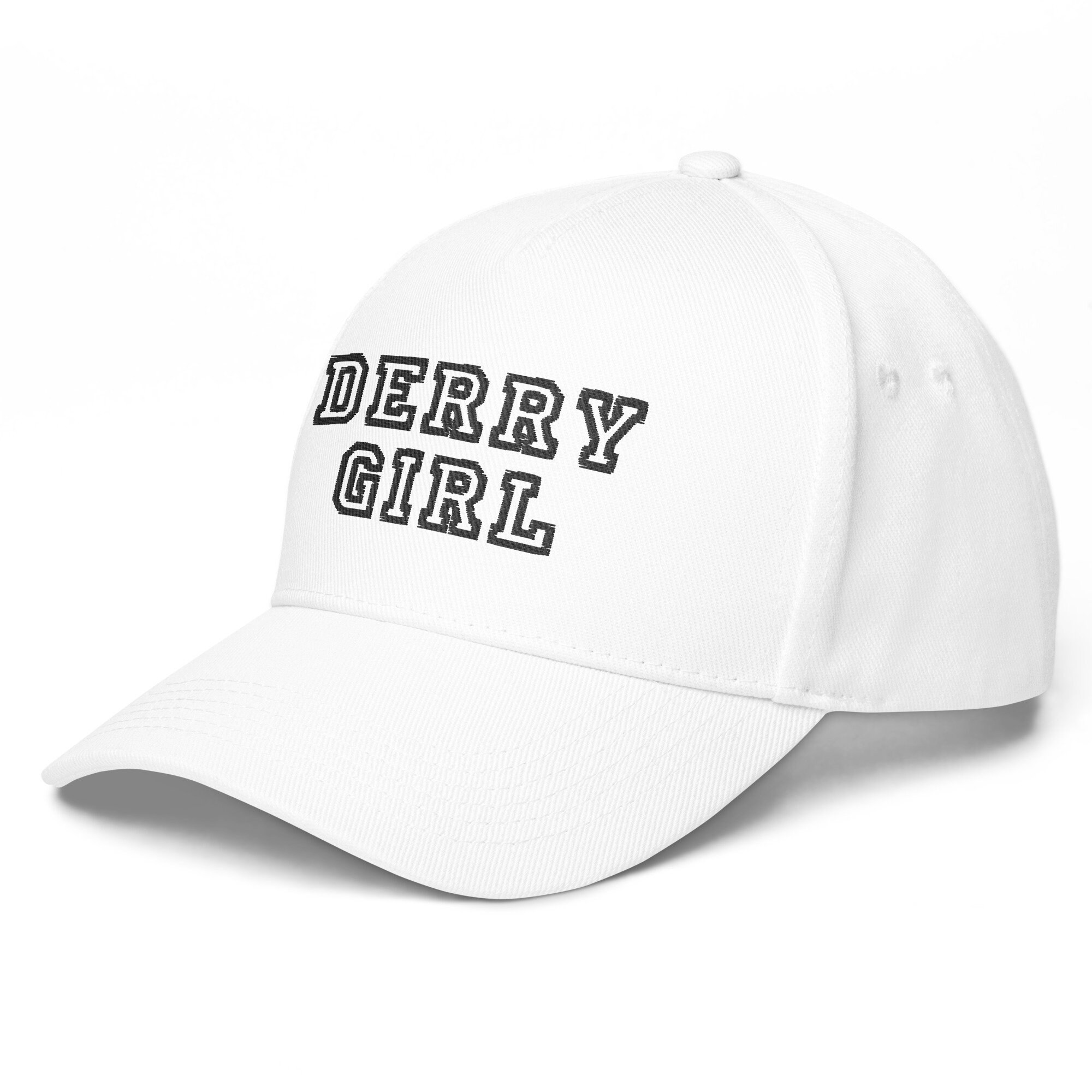 White and Black Derry Girl Varsity Style Athletic Embroidered Classic ...